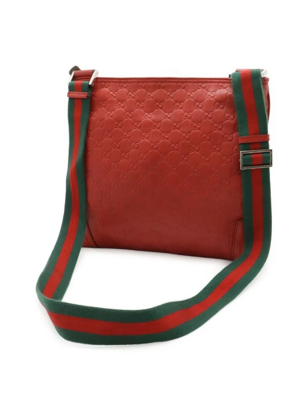 Gucci | Bags | Gucci Guccissima Sherry Line Shoulder Bag Leather Red ...